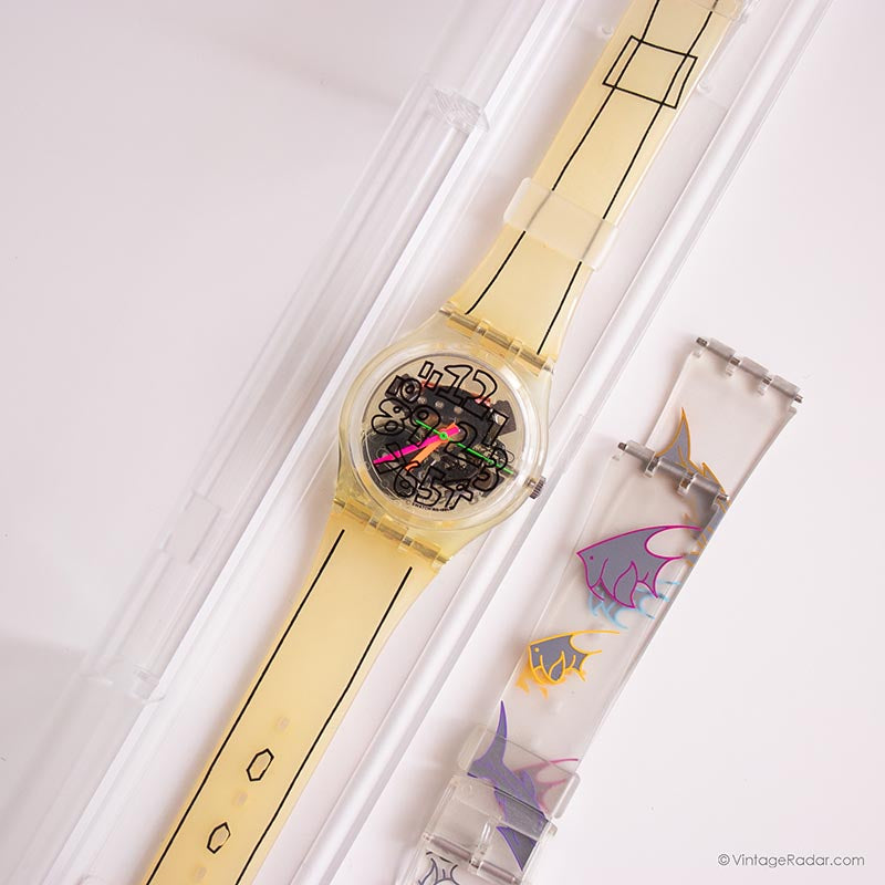 1993 Vintage Swatch GZ124 SCRIBBLE Watch | Collectors Special Swatch ...