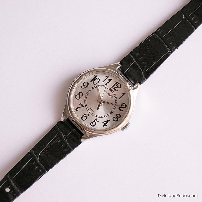 Retro Silver-tone Carriage Watch with Large Numerals | Carriage Timex ...