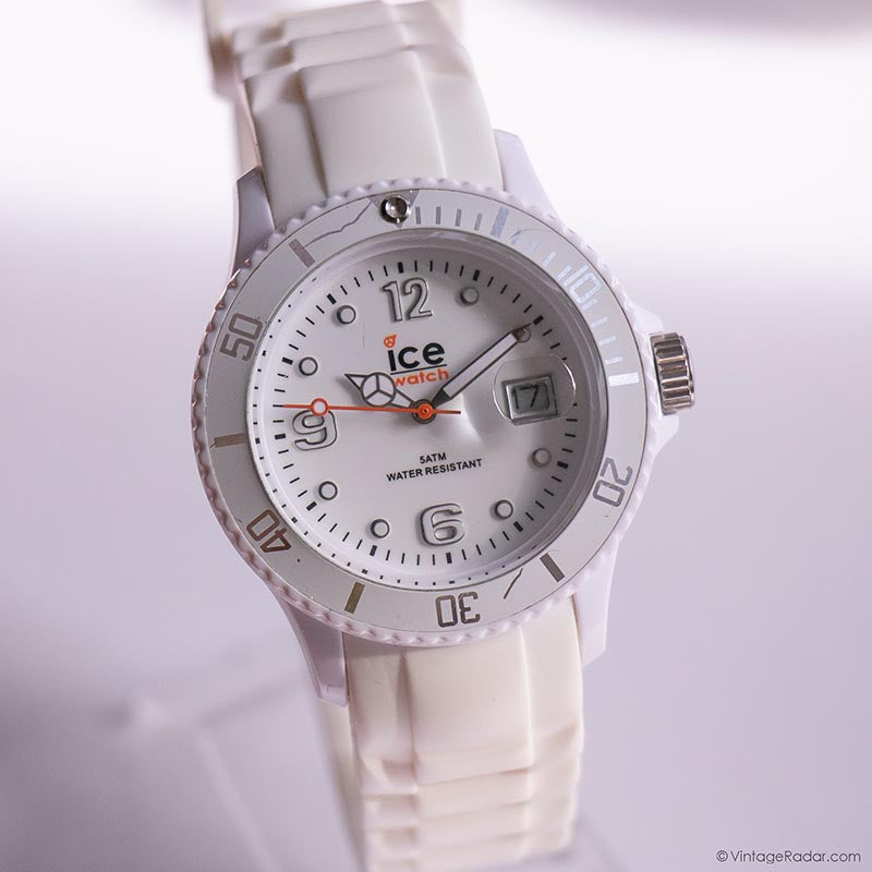 Vintage Ice Quartz Watch | Unisex 40mm Full-White ICE Watch – Vintage Radar