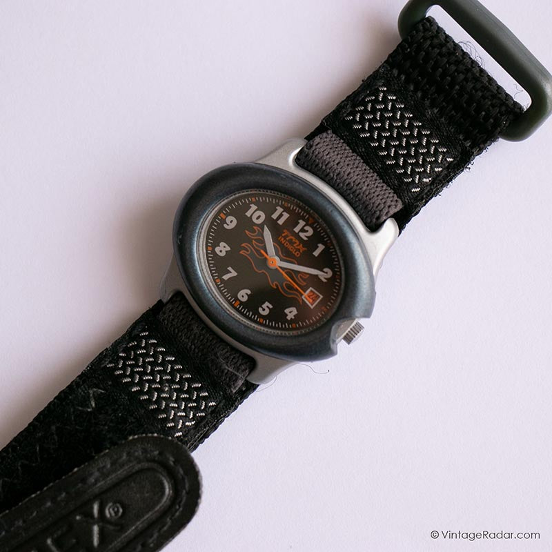 Vintage Black Timex Indiglo Sports Watch for Her with Velcro Strap ...