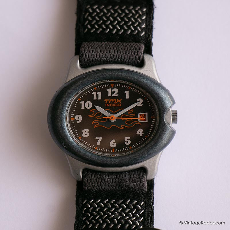 Vintage Black Timex Indiglo Sports Watch for Her with Velcro Strap ...