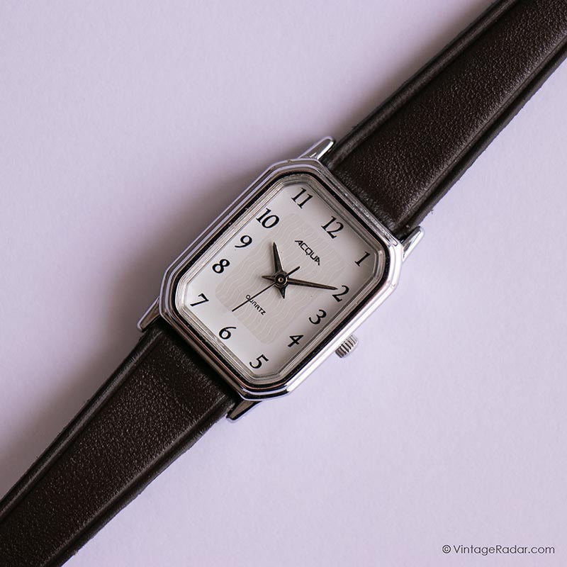 Rectangular Acqua by Timex Watch for Women | Vintage Silver-tone Watch ...