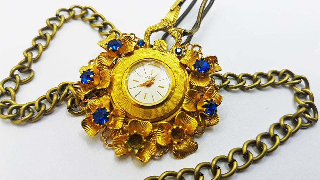 Maty Gold Floral Pocket Watch | Medalion Watch | VintageRadar.com ...