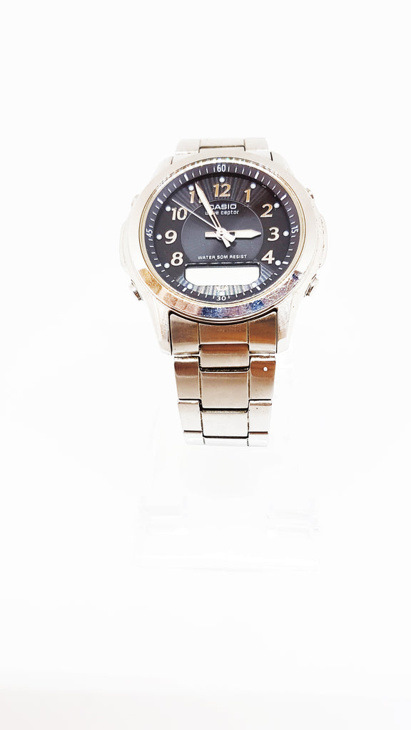 Silver-tone Wave Ceptor Casio Watch | Elegant Unisex Casio Watch ...