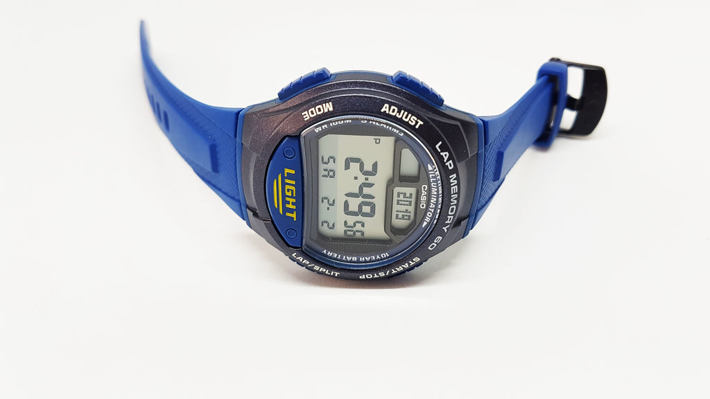 Vintage Blue Casio Watch for Men | Casio Sportswatch with Lap Memory ...