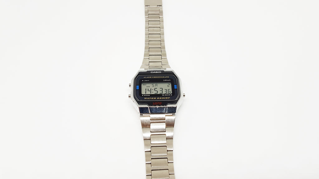 Classic Silver-tone Casio Watch | Square-Dial Alarm Chronograph Casio ...