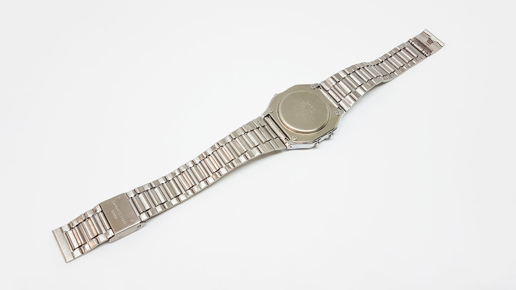 Classic Silver-tone Casio Watch | Square-Dial Alarm Chronograph Casio ...