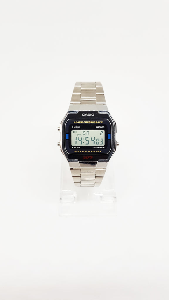Classic Silver-tone Casio Watch | Square-Dial Alarm Chronograph Casio ...