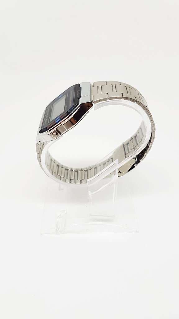 Classic Silver-tone Casio Watch | Square-Dial Alarm Chronograph Casio ...