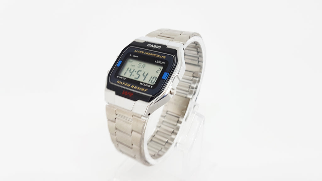 Classic Silver-tone Casio Watch | Square-Dial Alarm Chronograph Casio ...
