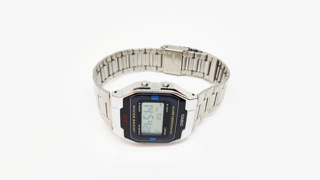 Classic Silver-tone Casio Watch | Square-Dial Alarm Chronograph Casio ...