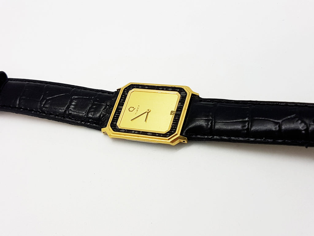 Square Dial Gold-tone Timex Watch Vintage | VintageRadar.com – Vintage ...