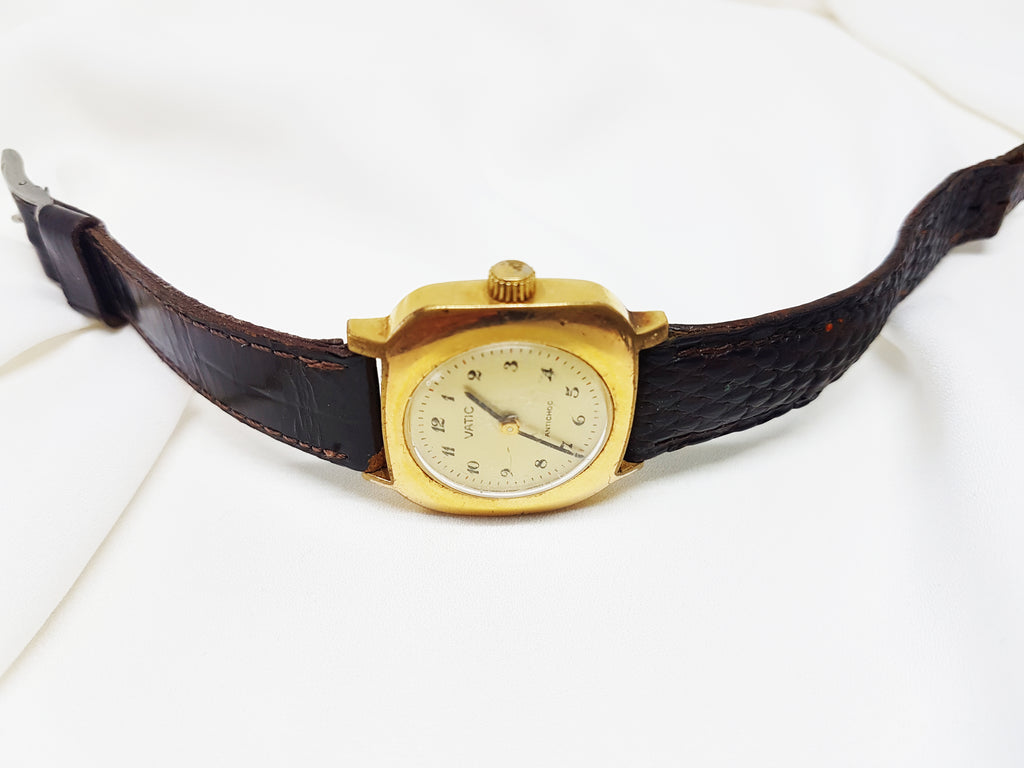 Vatic Gold-tone Vintage Watch for Women | Ladies Mechanical Watch ...