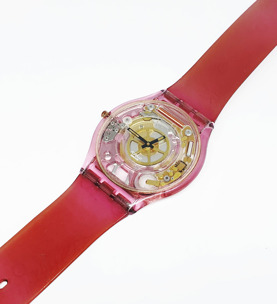 2000 PINK JELLY SKIN SFP101 Swatch | Vintage Skin Swatch Watch ...