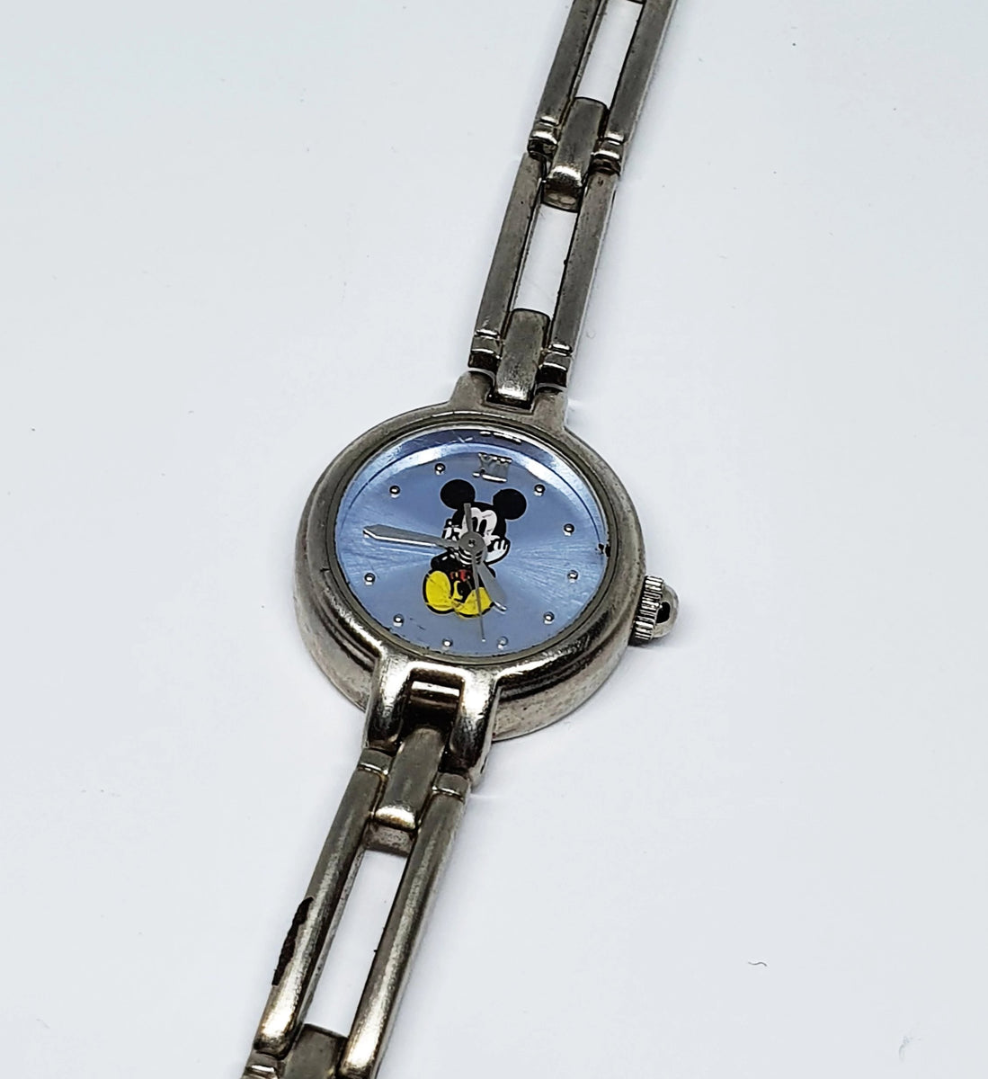 Tiny Mickey Mouse Silver Watch | Disney Time Works Watch For Women ...