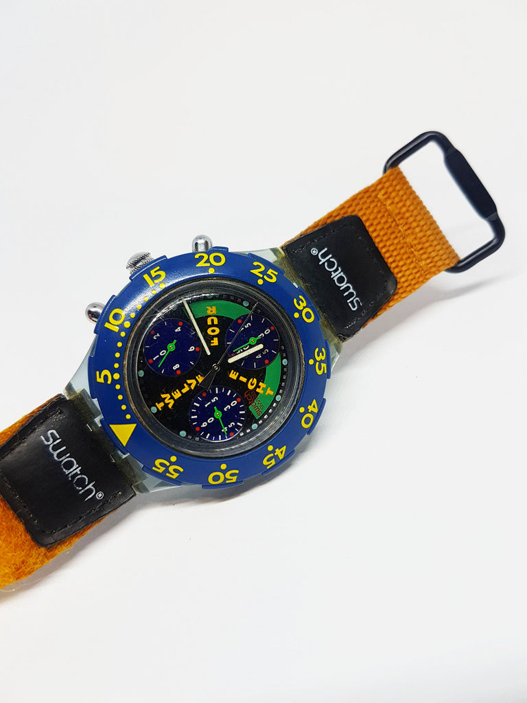SLAMMA JAM SEN100 Scuba Swatch | Vintage Swiss Chronograph Watch ...