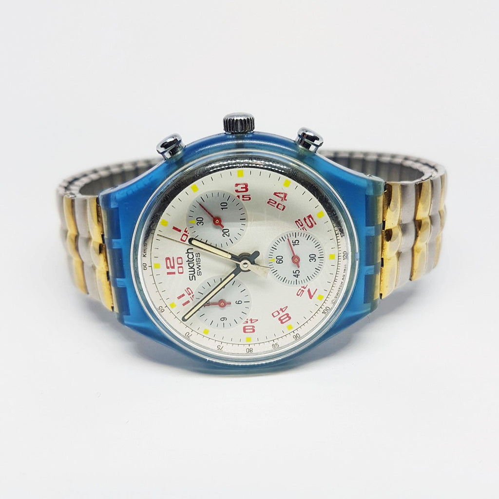 JFK SCN103 Swatch Chronograph Watch | 1991 Vintage Swiss Chrono ...