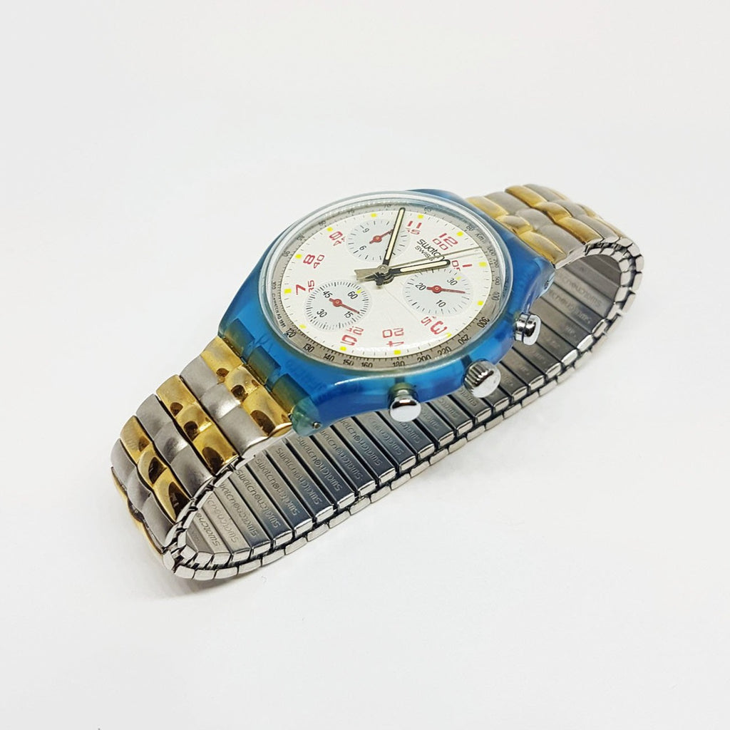 JFK SCN103 Swatch Chronograph Watch | 1991 Vintage Swiss Chrono ...