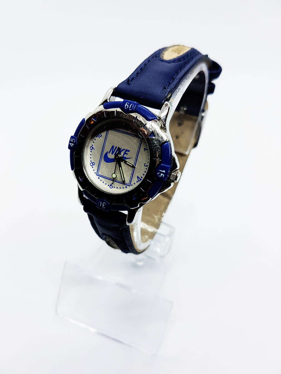Silver And Blue Vintage Nike Watch | Quartz Watches For Men – Vintage Radar