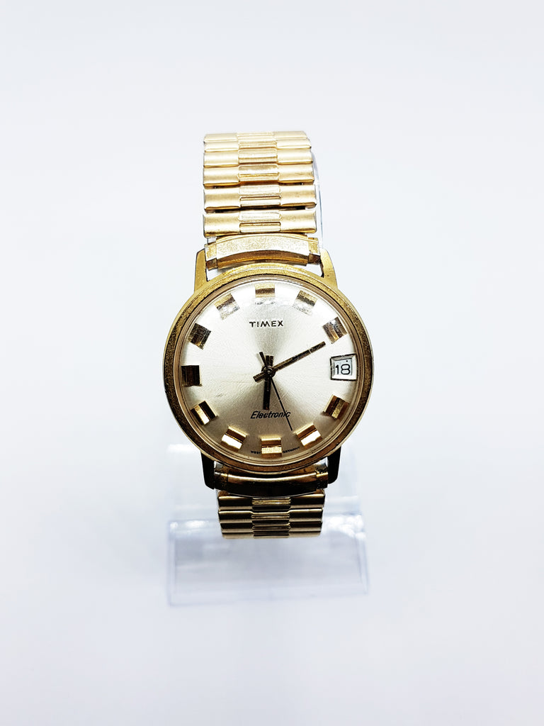 1970s Timex Electronic West Germany Watch RARE | Gold 70s Timex Watch ...