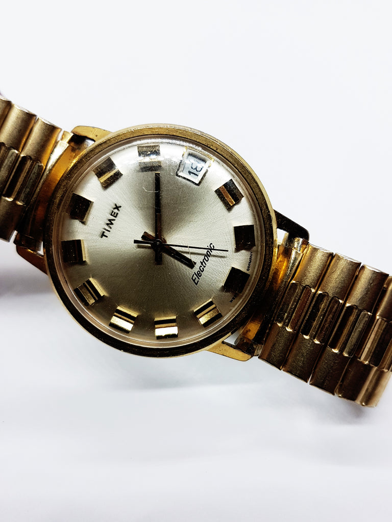 1970s Timex Electronic West Germany Watch RARE | Gold 70s Timex Watch ...
