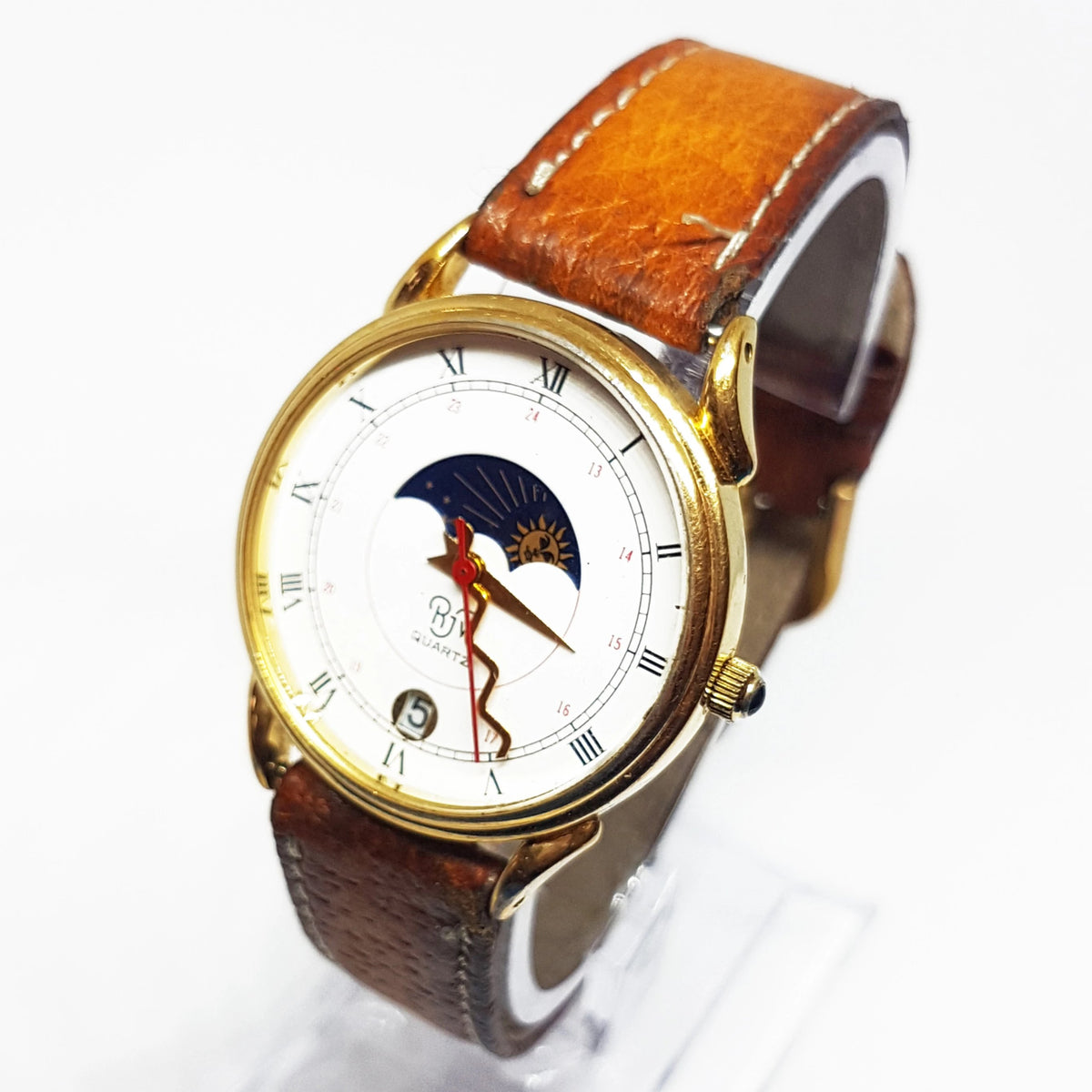 RJW Moon Phase Quartz Watch | Elegant Gold-tone Vintage Watch – Vintage ...