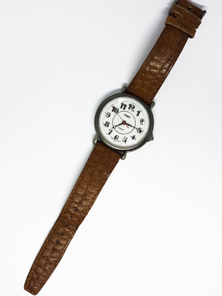 Vintage Fossil Watch with Large Retro Numerals | Fossil Quartz Watch ...