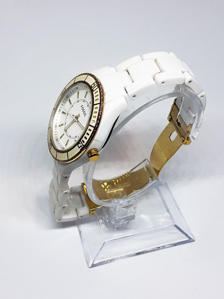 All White Fossil Sports Watch Best Vintage Watches For Men Vintage