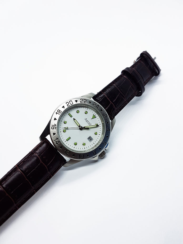 Silver-Tone Ascot Date Watch For Men | Luxury Ascot Quartz Watch ...