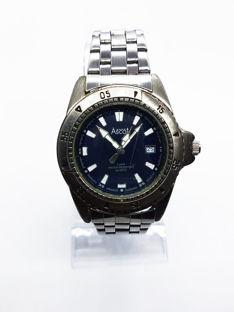 Silver-Tone Ascot Men's Vintage Watch | Quartz Watches For Men ...