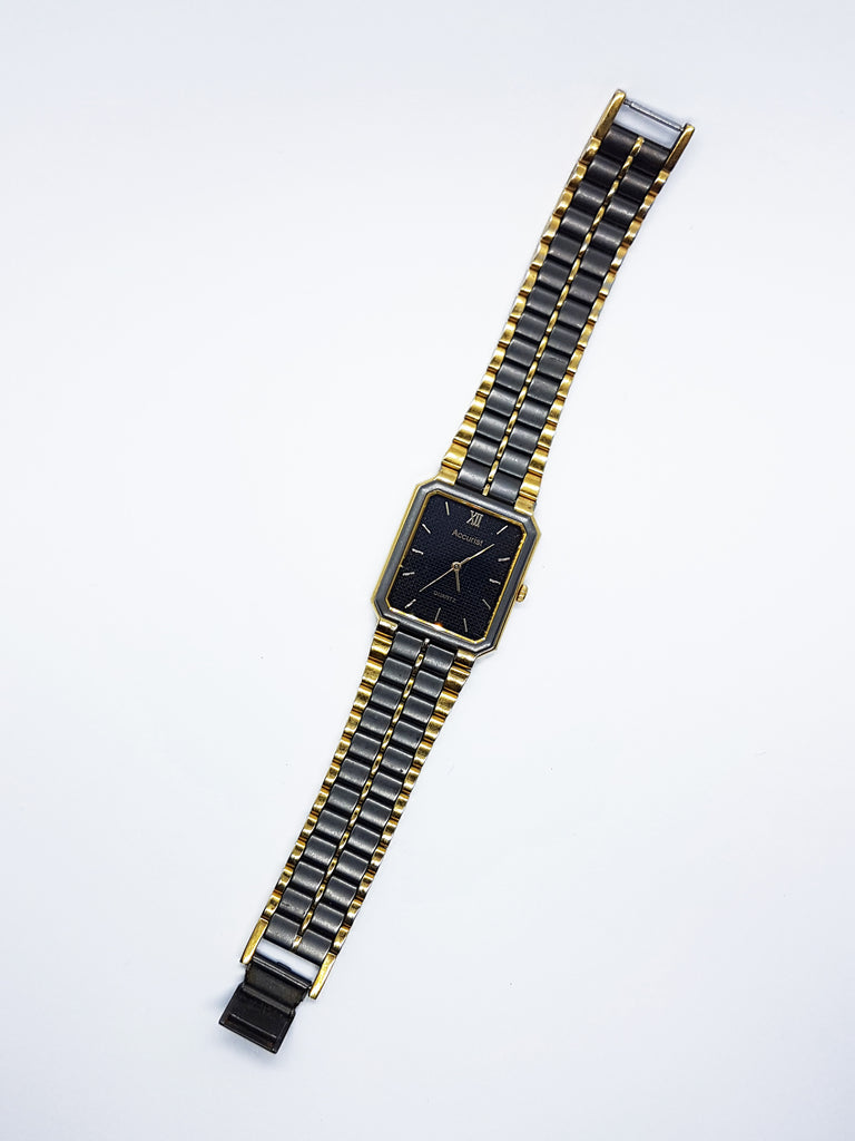 Black & Gold Luxury Accurist Watch | Elegant Vintage Accurist Watches ...