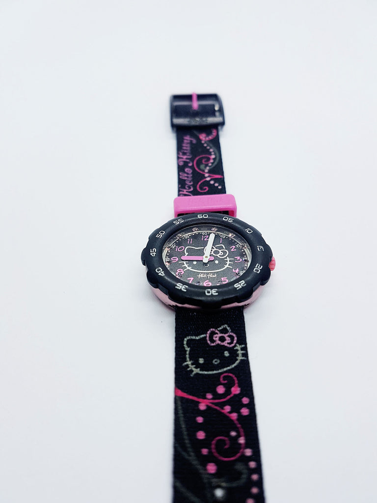 Hello Kitty Black & Pink Flik Flak by Swatch Watch | Swiss Watches ...