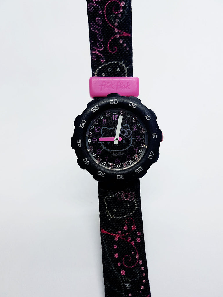 Hello Kitty Black & Pink Flik Flak by Swatch Watch | Swiss Watches ...