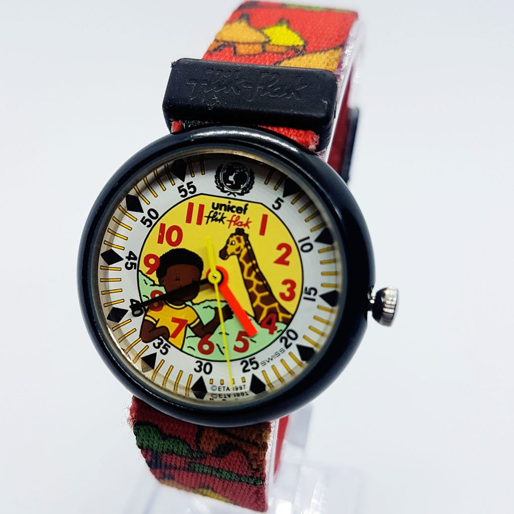 1997 UNICEF Flik Flak Swiss Watch | African Human Rights Vintage Watch ...