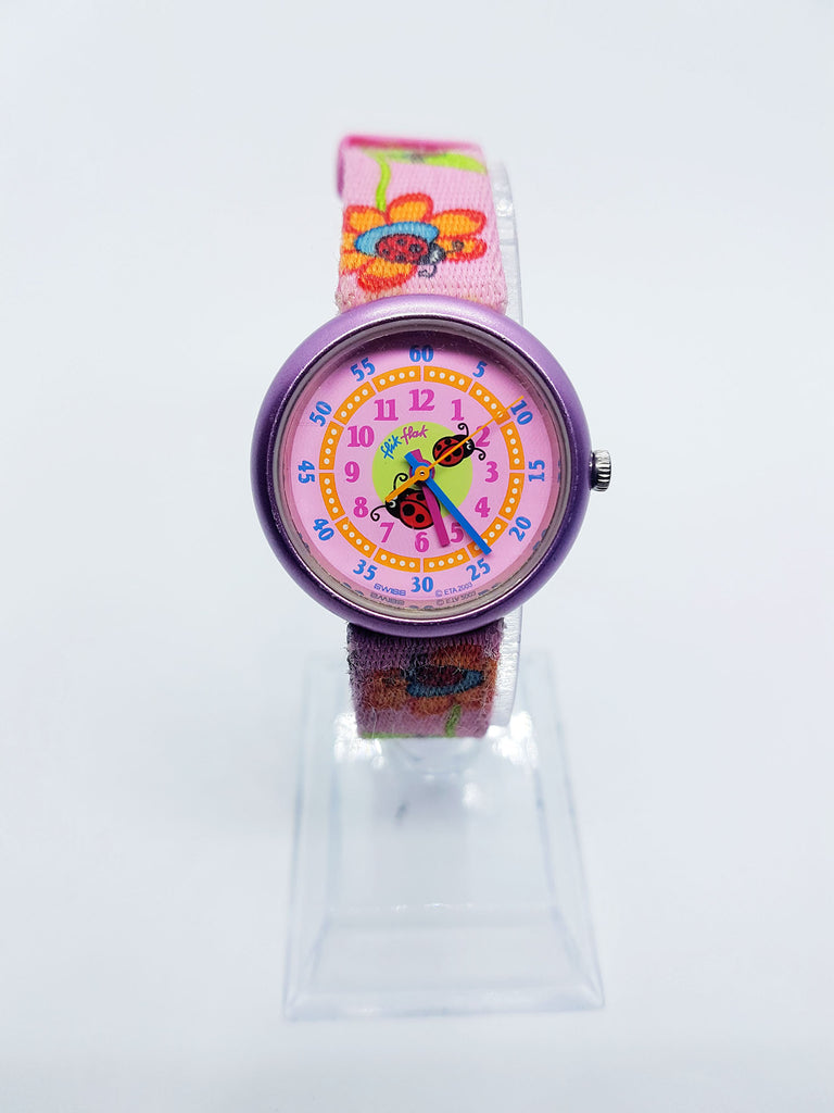 2003 Purple Lady Bug Flik Flak Swiss Swatch Watch for Women & Girls ...