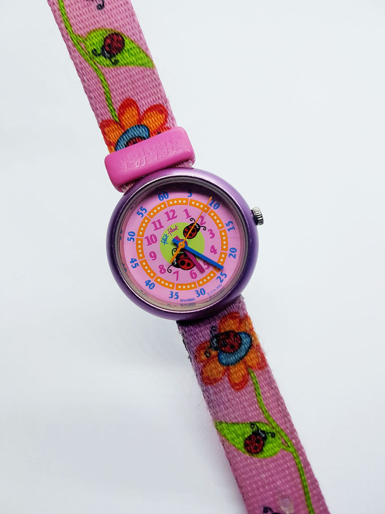 2003 Purple Lady Bug Flik Flak Swiss Swatch Watch for Women & Girls ...