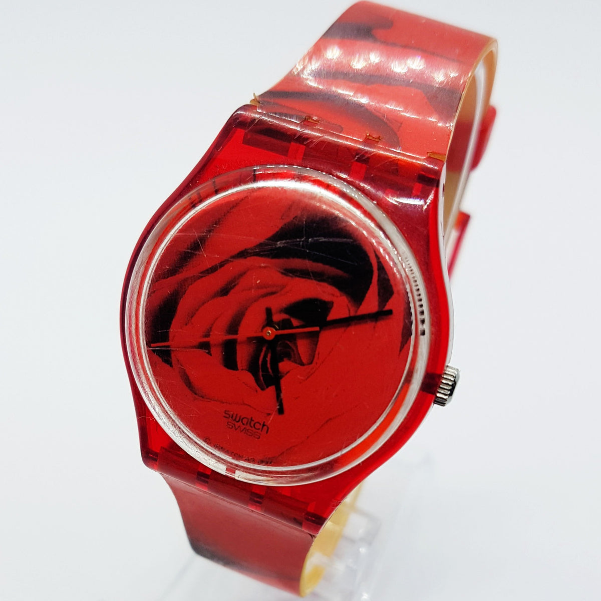 1998 THE ROSE GR136 Red Swatch watch | Womens 90s Swiss Swatch Watch ...