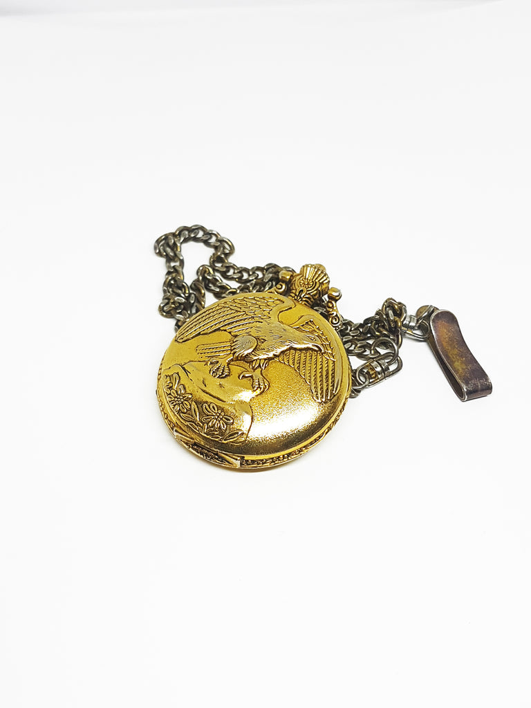 Gold-tone Eagle Watch-it Pocket Watch | Quartz Pocket Watch for Gents ...