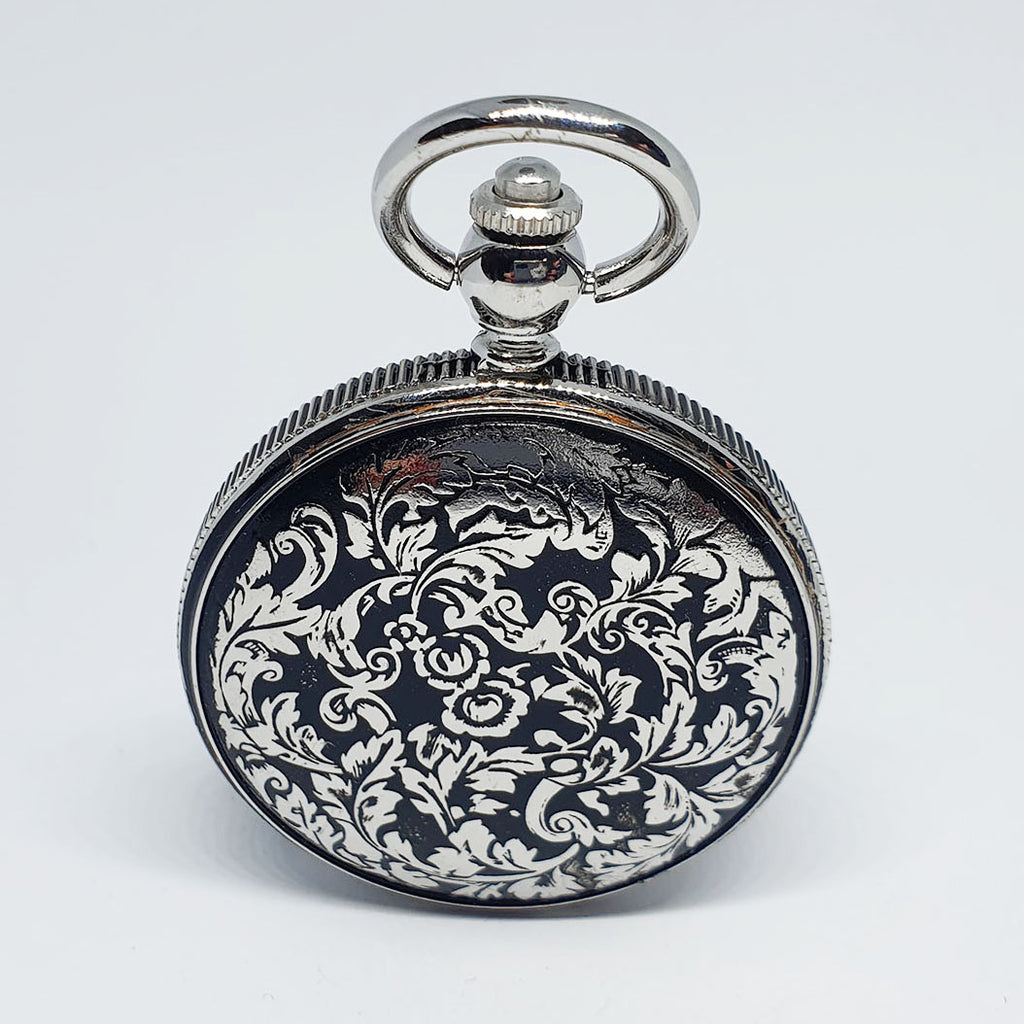 Silver-tone Baby Angel Pocket Watch | Silver & Black Vest Watch ...