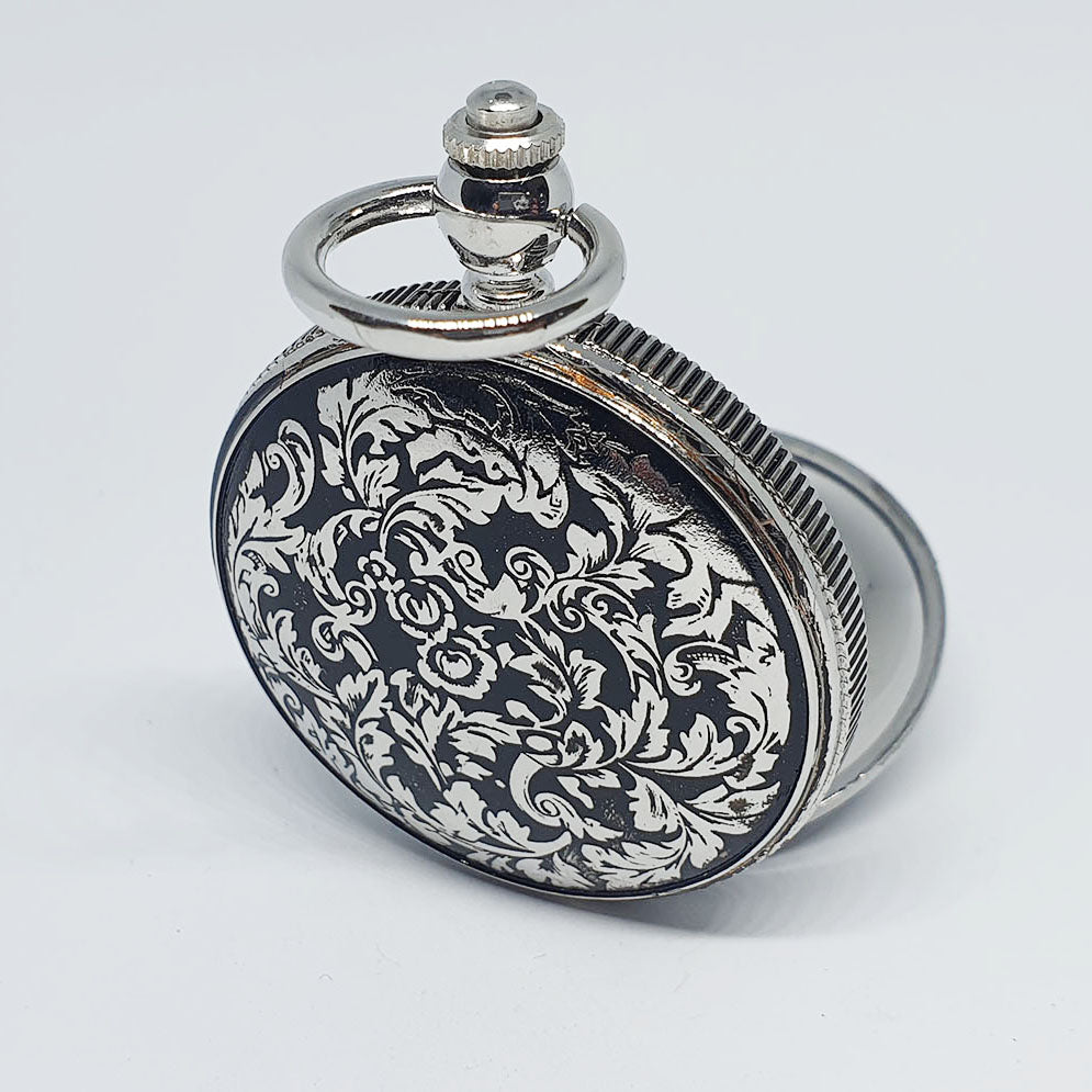 Silver-tone Baby Angel Pocket Watch | Silver & Black Vest Watch ...