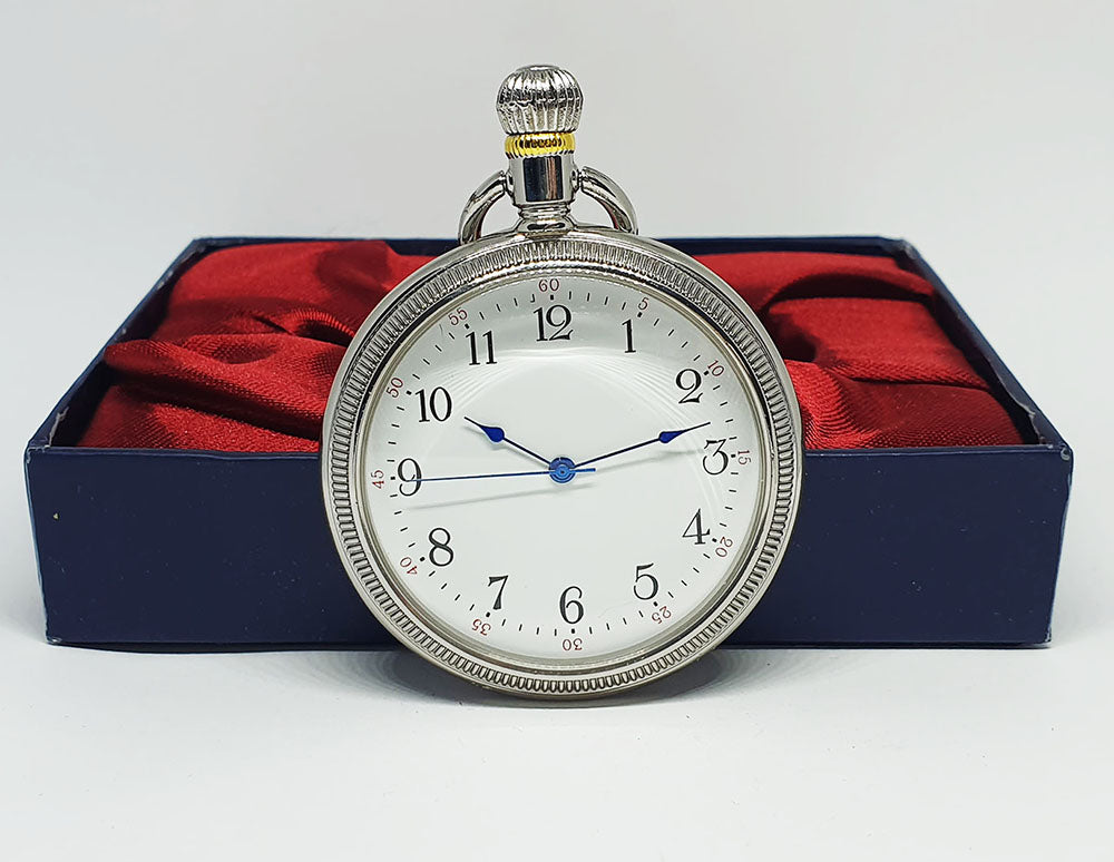 Antique Train Locomotive Silver-tone Pocket Watch | Railroad Watch ...