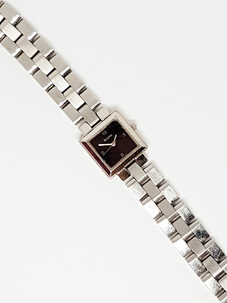 Square Black Dial Silver Bulova Watch | Minimalist Watch for Women ...