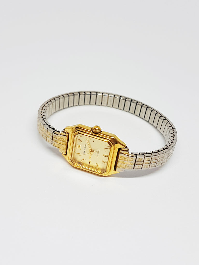 Gold-tone Helbros Quartz Watch | Ladies Square-shaped Helbros Watch ...