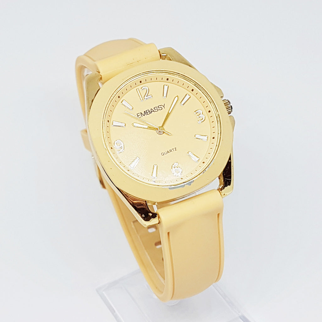 Pale Beige Women's Embassy Watch | Elegant Embassy Quartz Watch ...