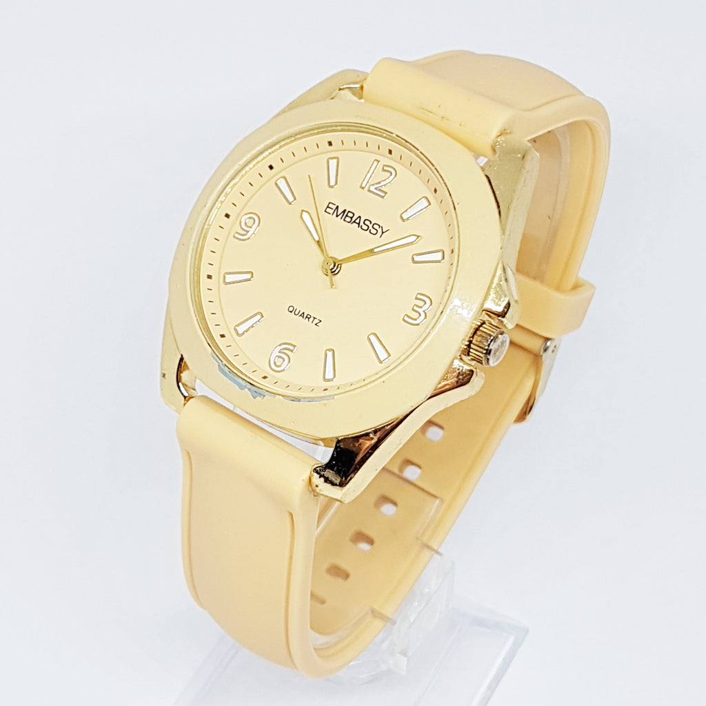 Pale Beige Women's Embassy Watch | Elegant Embassy Quartz Watch ...