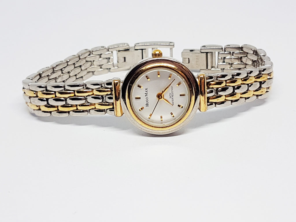 Hugo Max Silver-tone Ladies Watch | 18k Gold Plated Quartz Watch ...