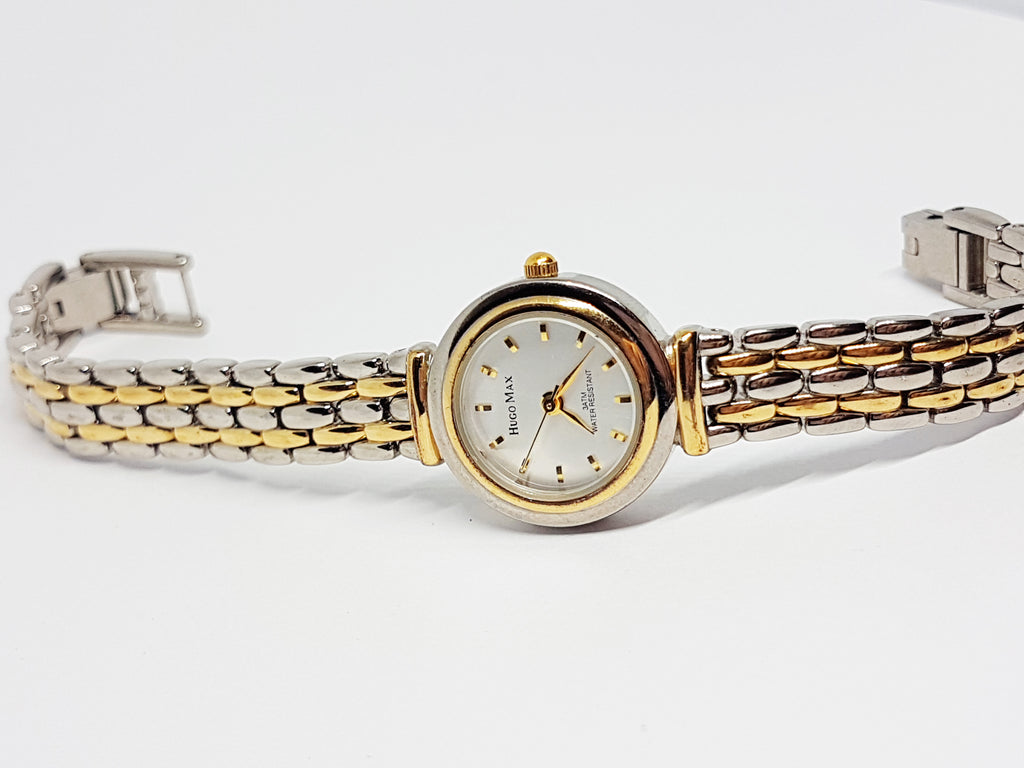 Hugo Max Silver-tone Ladies Watch | 18k Gold Plated Quartz Watch ...