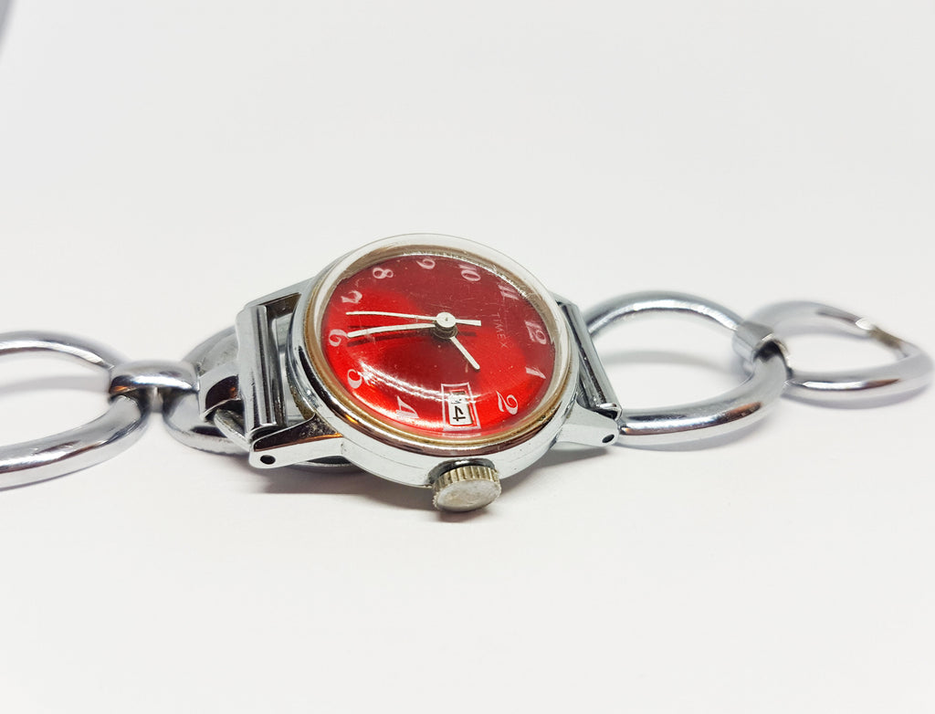 Ultra Rare 80s Red Dial Timex Watch | Retro Timex Watch for Women ...