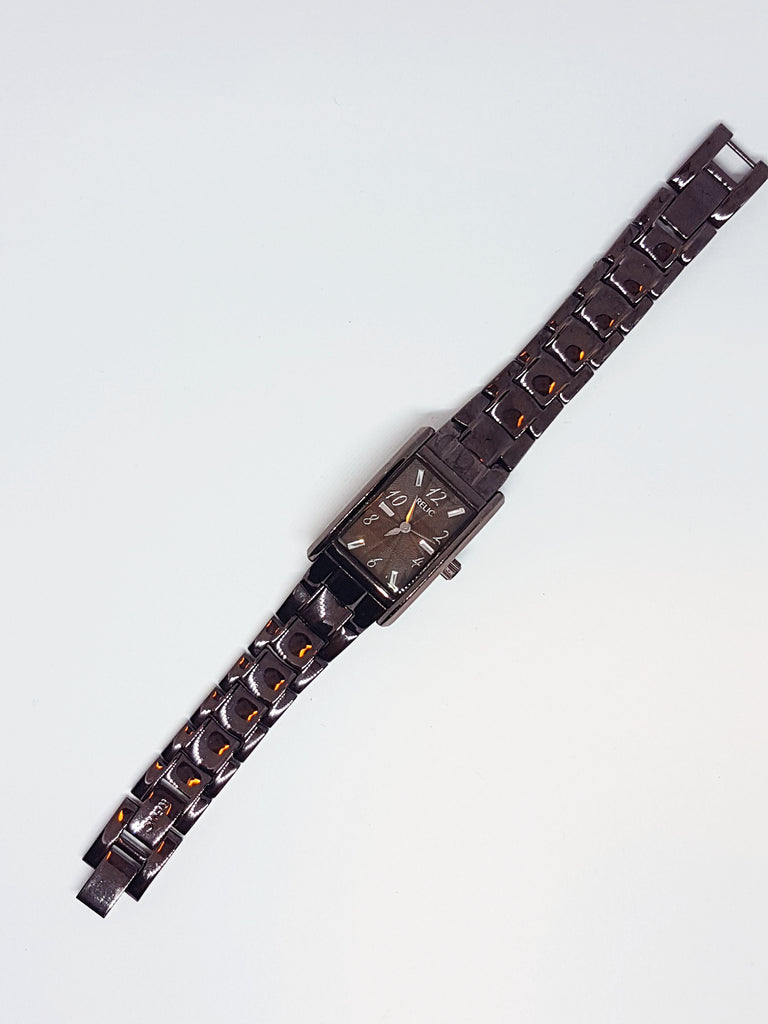 Square Relic by Fossil Quartz Watch | Chocolate Brown Ladies Watch ...