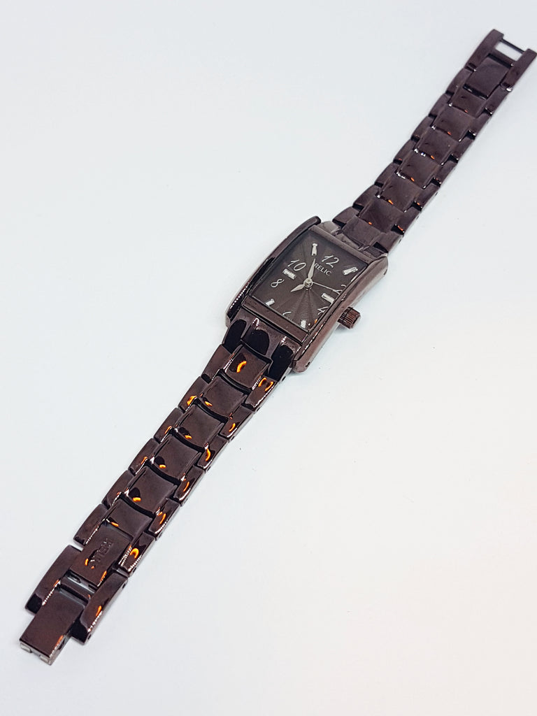 Square Relic by Fossil Quartz Watch | Chocolate Brown Ladies Watch ...